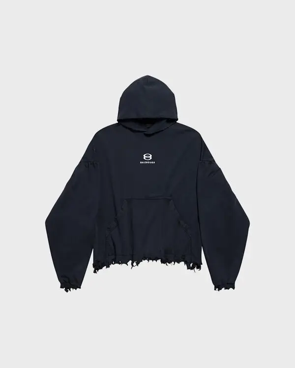 BALENCIAGA 24SS CROPPED HOODIE BLACK 【2】 BALENCIAGA 24SS CROPPED HOODIE BLACK 【2】 Women's Cropped